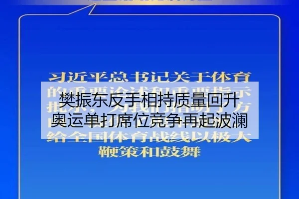 樊振东反手相持质量回升 奥运单打席位竞争再起波澜 - 必一运动